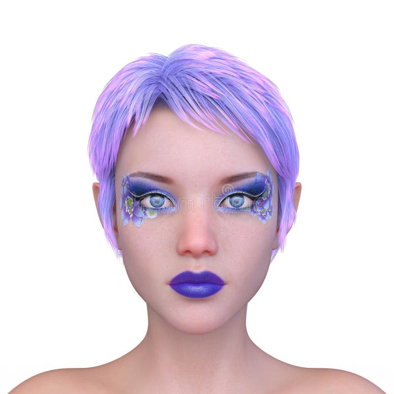 3D CG Rendering of Woman`s Face Stock Illustration - Illustration of ...