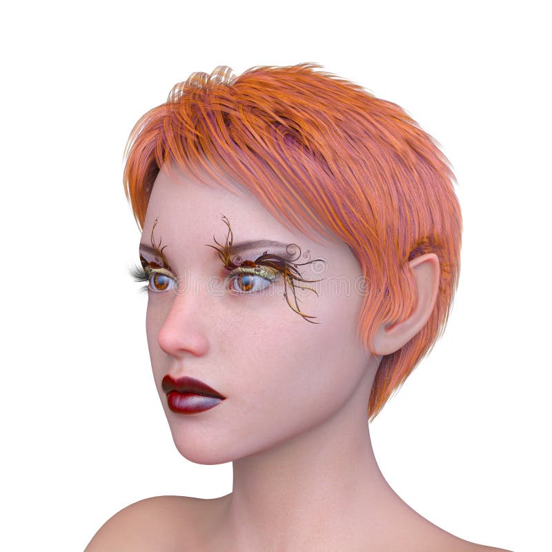 3D CG Rendering of Woman`s Face Stock Illustration - Illustration of ...