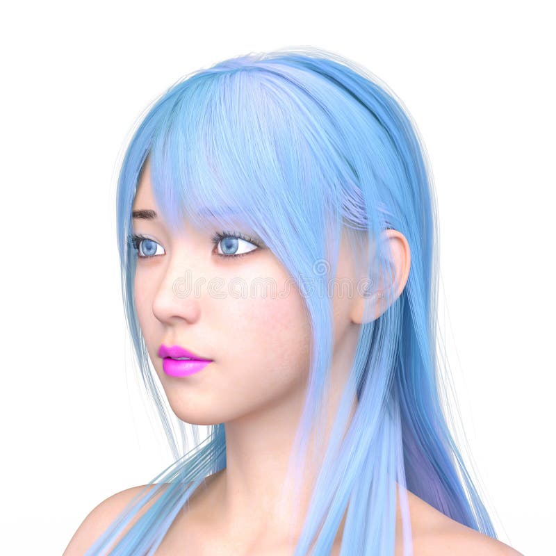 3D CG Rendering of Woman`s Face Stock Illustration - Illustration of ...