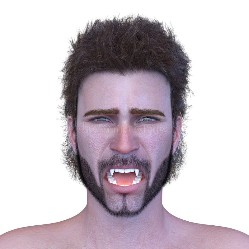 3D CG Rendering of Zoom Up Face of Man Stock Illustration ...