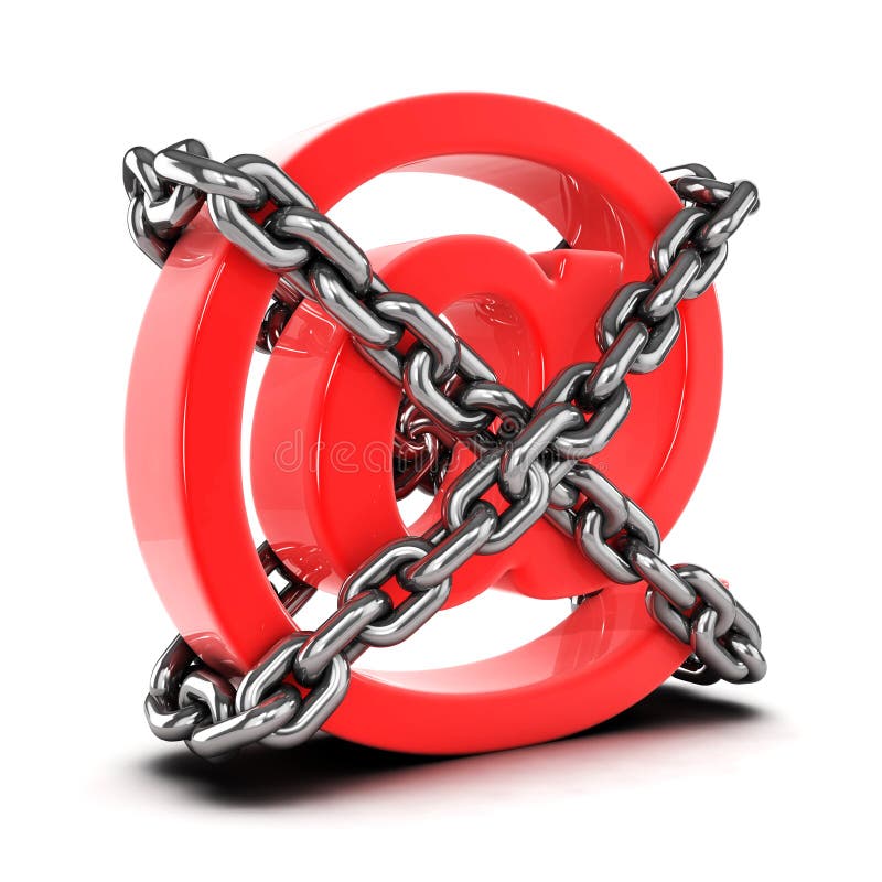 3d Chained Email Address Symbol Stock Vector - Illustration of chained ...