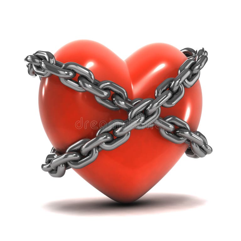 3d Chained heart stock vector. Illustration of censored - 39494748