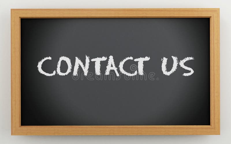 3d Chalkboard with Contact Us Text Stock Illustration - Illustration of ...