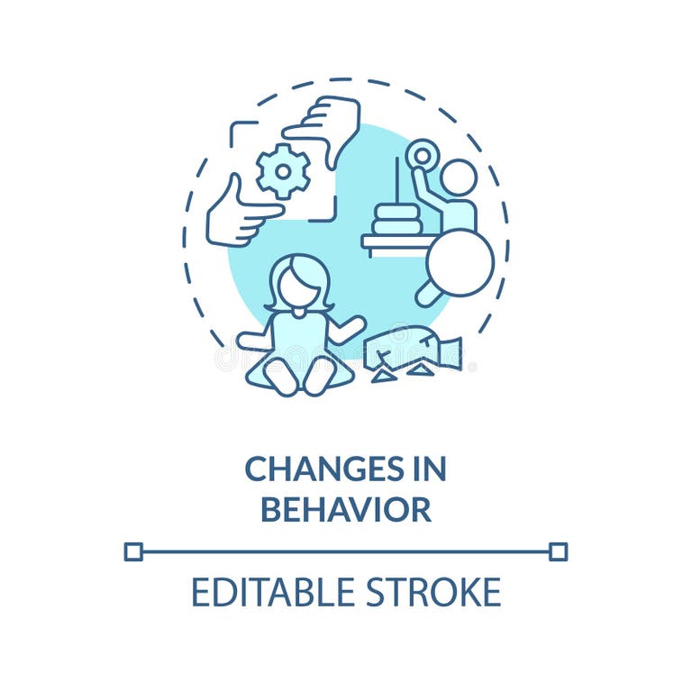 2D Changes in Behavior Blue Line Icon Concept Stock Vector ...