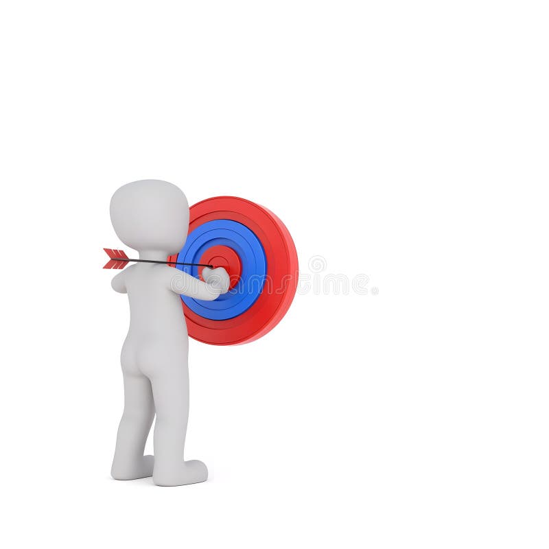 3D Character Archery Target Practice, Bullseye Hit, Goal Achievement ...