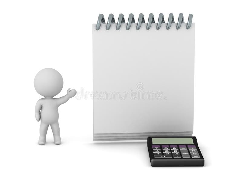 3D Character with a Budget and a Calculator Stock Illustration ...