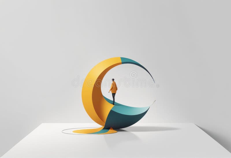 3d Character in a Circle . Rendering Render Abstract People Stock ...