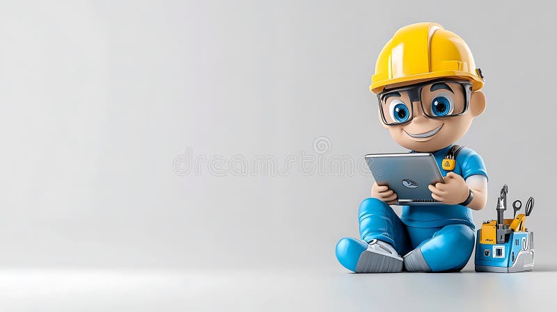 3D Character of a Computer Repair Technician Fixing Devices Stock ...