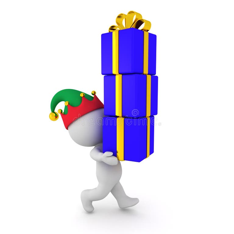 Elf Carrying Present Stock Illustrations – 255 Elf Carrying Present ...
