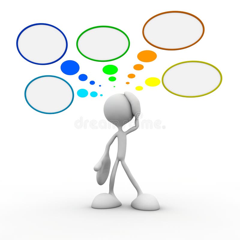 3d Person is Experiencing and Thinking Stock Illustration ...