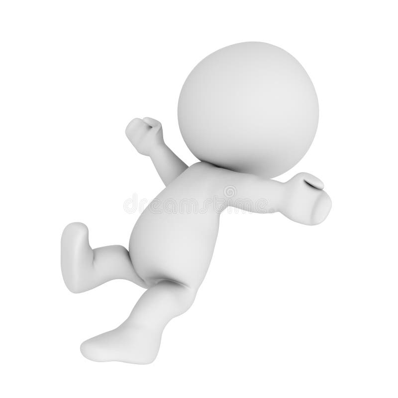 3D Character Falling Off of Ladder Stock Illustration - Illustration of ...