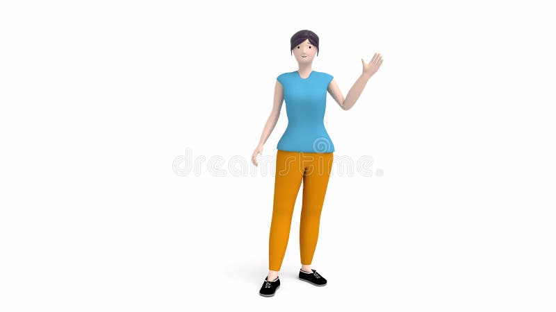3D Character Girl Clapping Hands Admiration Approval Gesture 3d Stock ...
