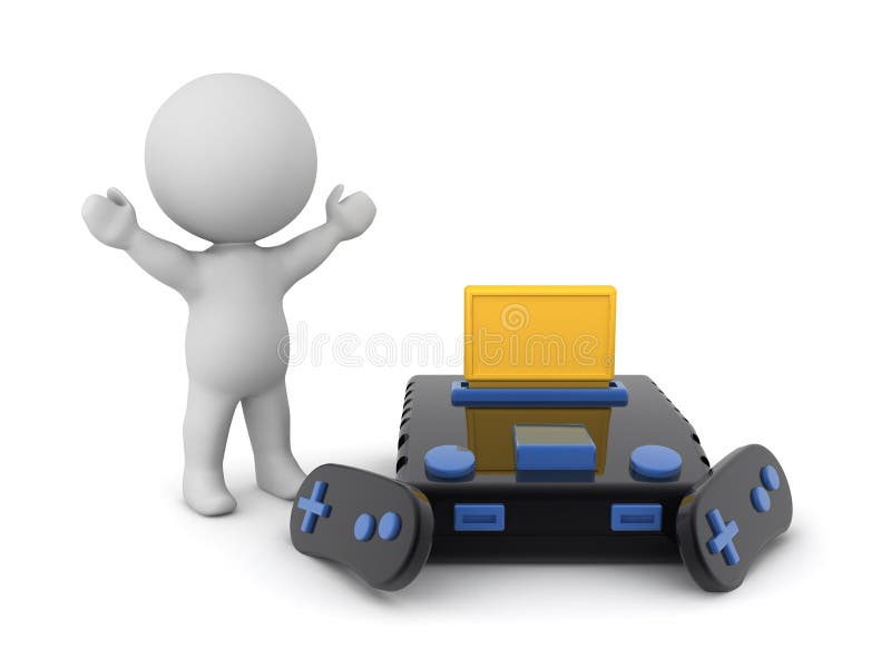 3D Character is Happy Next Retro Vintage Console Stock Illustration ...