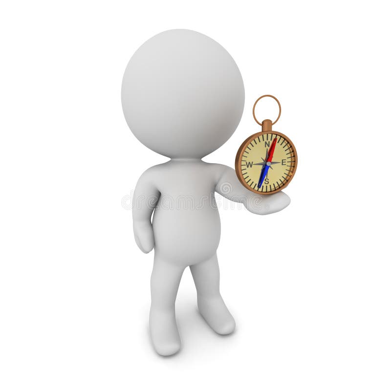 3D Character Holding Up a Small Puzzle Piece Stock Illustration ...