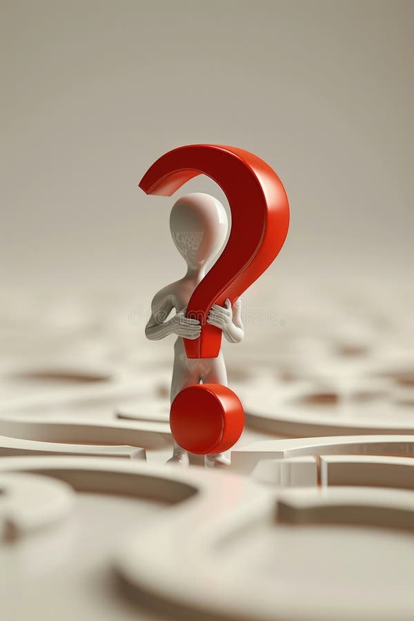 3d Character: an Inquisitive Figure Adorned with a Dynamic Question ...