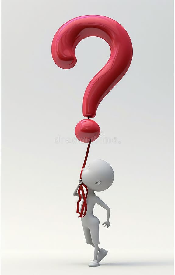 3d Character: an Inquisitive Figure Adorned with a Dynamic Question ...