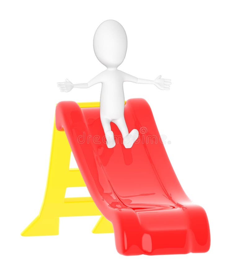 3d Character , Kid Playing Over a Slide Stock Illustration ...