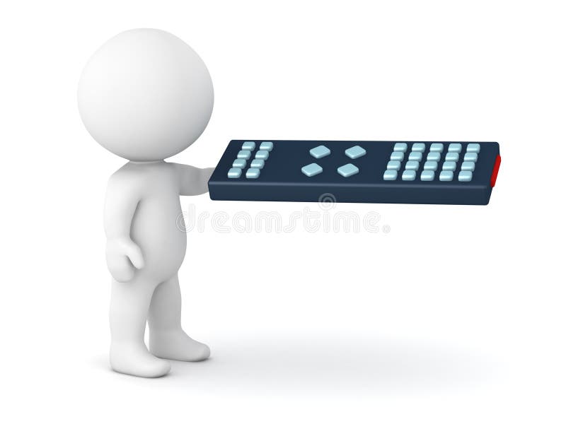 3D Character with Large Remote Control Stock Illustration ...