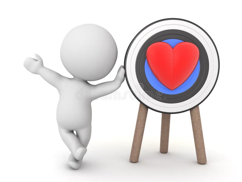 Target Heart with Golden Amur Arrow Stock Vector - Illustration of ...