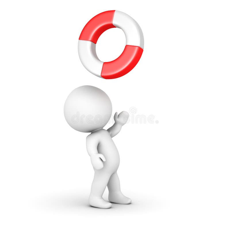 3D Character Looking for Help Stock Illustration - Illustration of ...