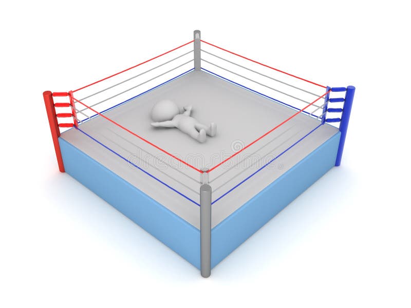 3D Character Lying Down in a Ring Stock Illustration - Illustration of ...