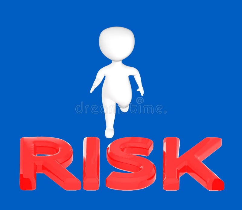 3d Character , Man Approaching Towards Risk Stock Illustration ...
