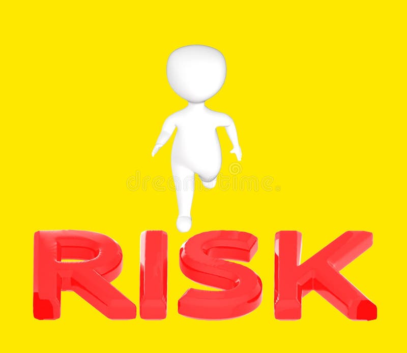 3d Character , Man Approaching Towards Risk Stock Illustration ...