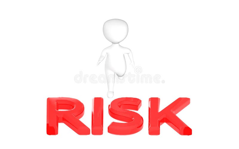 3d Character , Man Approaching Towards Risk Stock Illustration ...