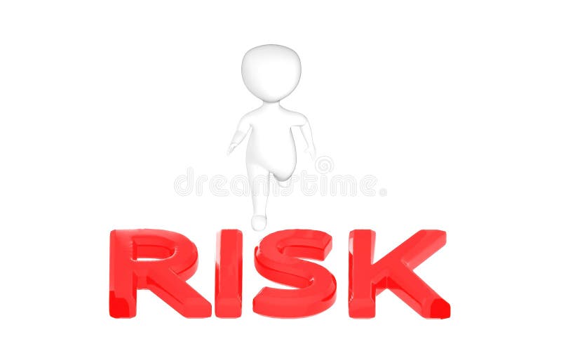 3d Character , Man Approaching Towards Risk Stock Illustration ...