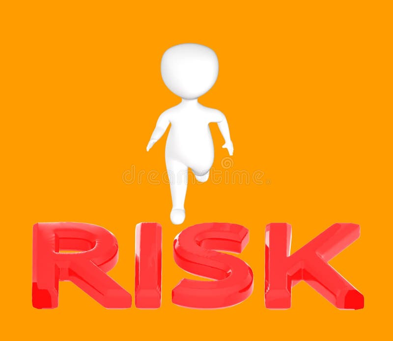 3d Character , Man Approaching Towards Risk Stock Illustration ...