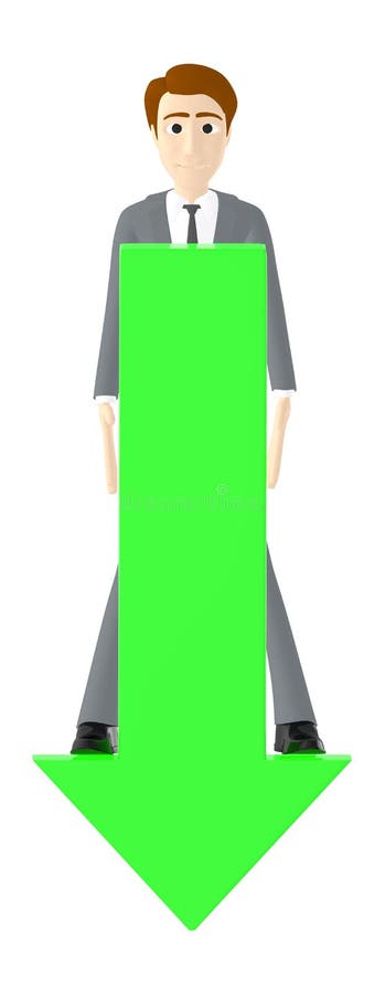 3d Character , Man and a Arrow Stock Illustration - Illustration of ...