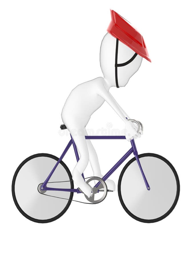 3d Character , Man Bicyclist Stock Illustration - Illustration of ...