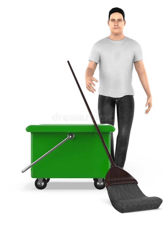 3d Man Sweeping Stock Illustrations – 80 3d Man Sweeping Stock ...