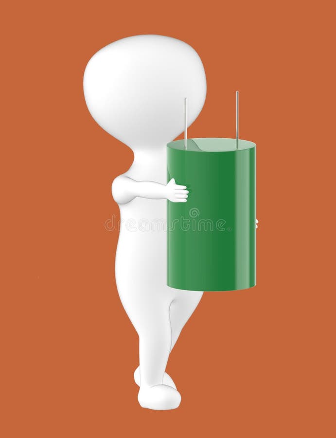 3d Character , Man and Capacitor Stock Illustration - Illustration of ...