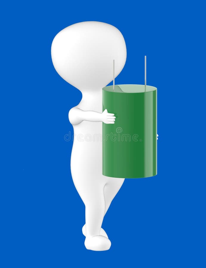 3d Character , Man and Capacitor Stock Illustration - Illustration of ...