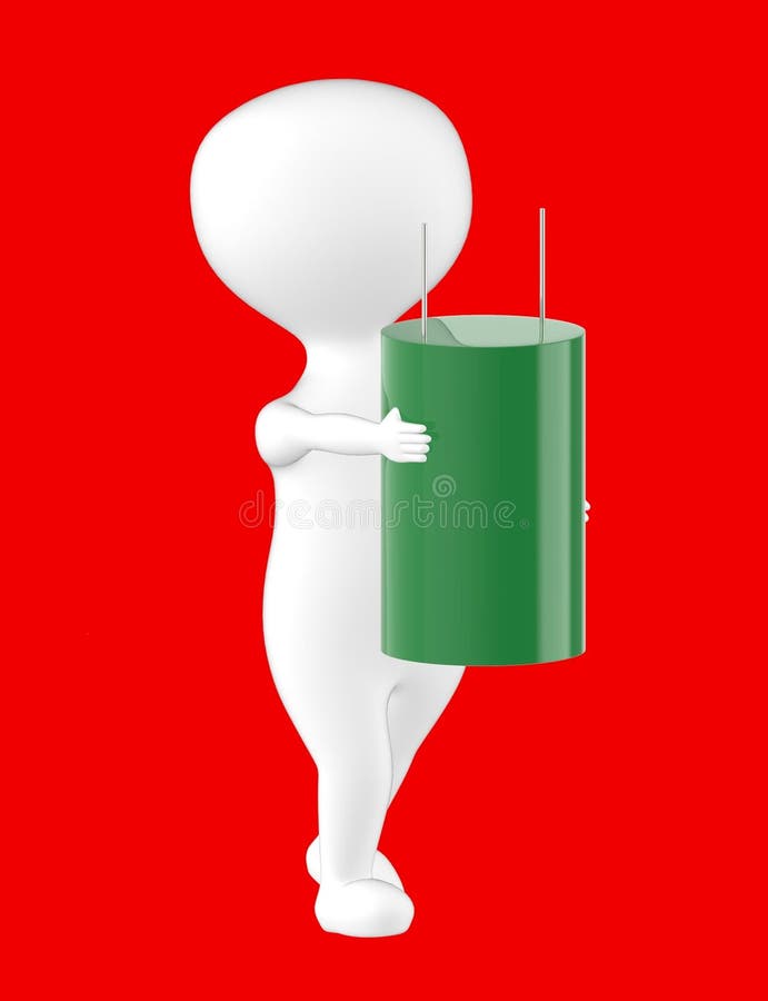 3d Character , Man and Capacitor Stock Illustration - Illustration of ...