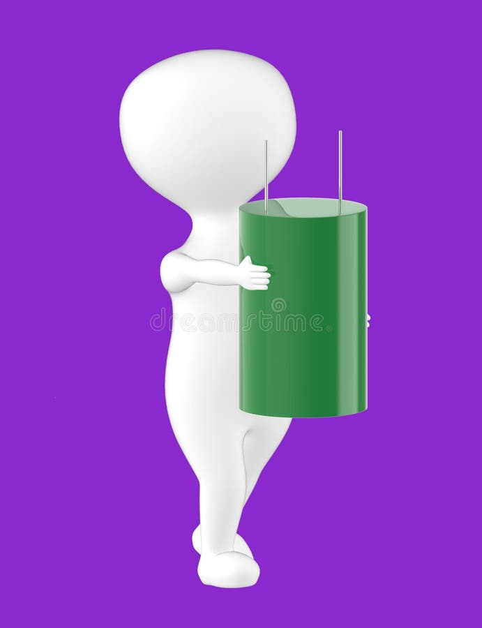3d Character , Man and Capacitor Stock Illustration - Illustration of ...
