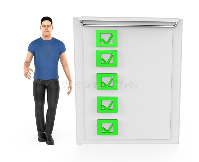 3d White Man Checkmark Stock Illustrations – 210 3d White Man Checkmark ...