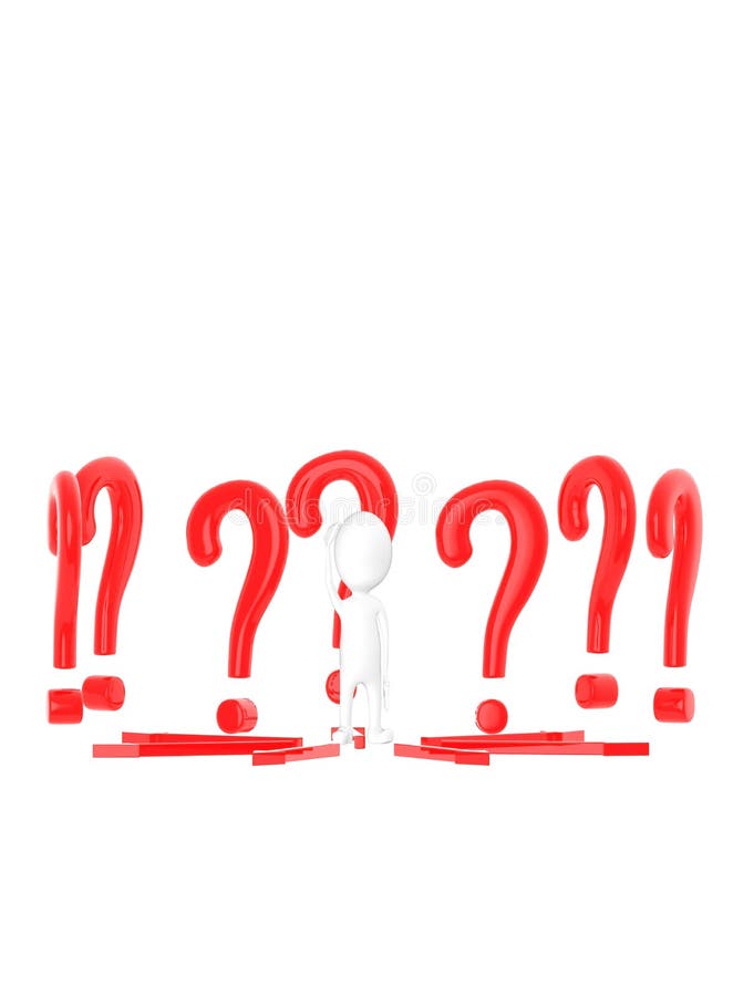 3d Man with Question and Answer Sign Stock Illustration - Illustration ...