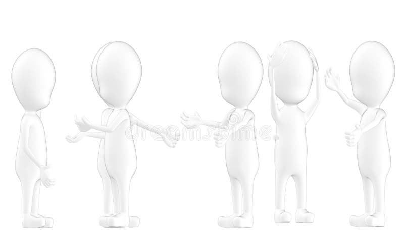 3d Character , Man Crowd Discussion ,talk Stock Illustration ...
