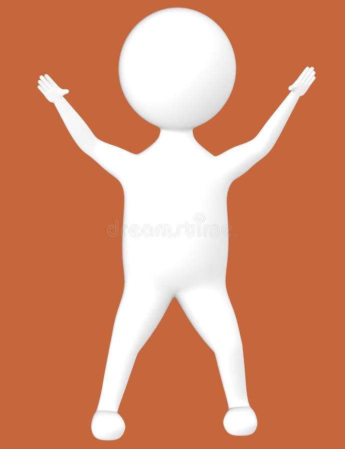 3d character , man excited stock illustration. Illustration of cheerful ...