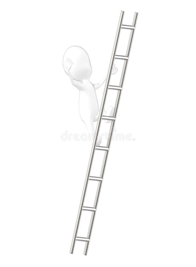 3d Man Falling From Ladder During Work Stock Illustration ...