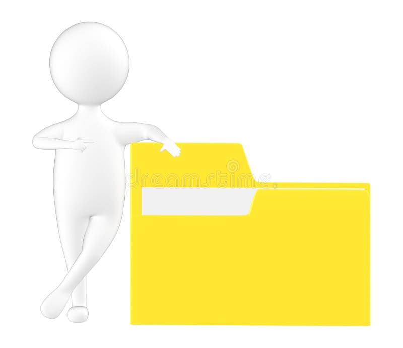 3d Character , Man File Folder Stock Illustration - Illustration of ...