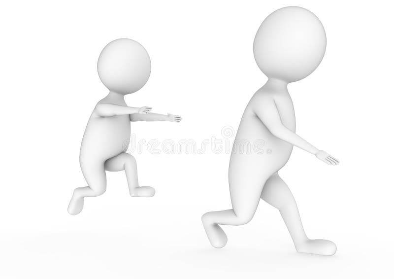 3d Character , Man Following Another Stock Illustration - Illustration ...