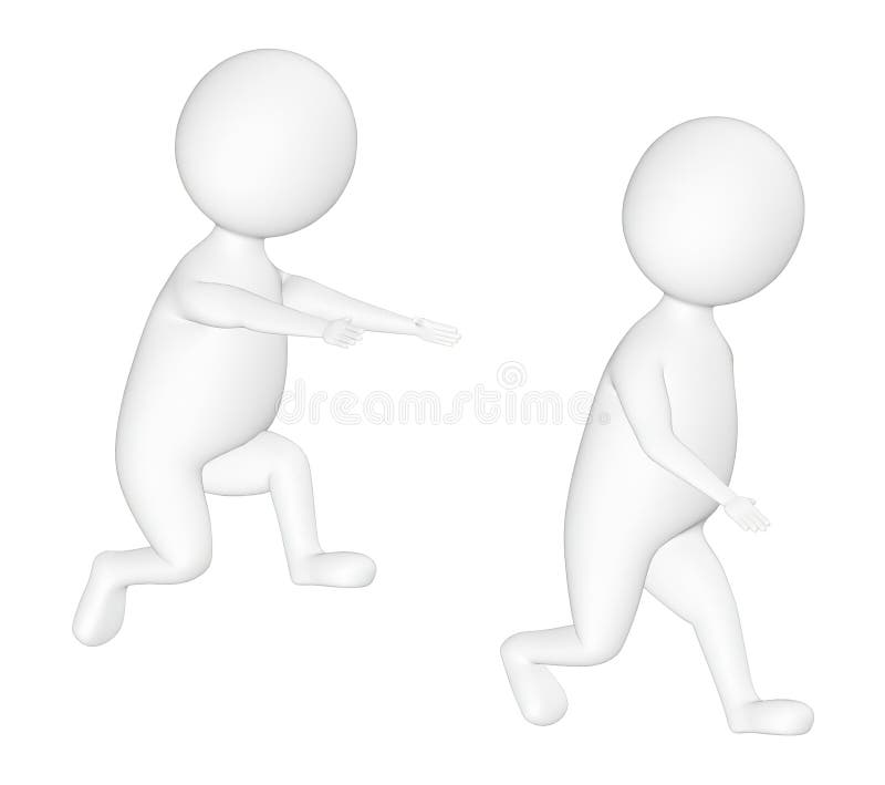 3d Character , Man Following Another Stock Illustration - Illustration ...
