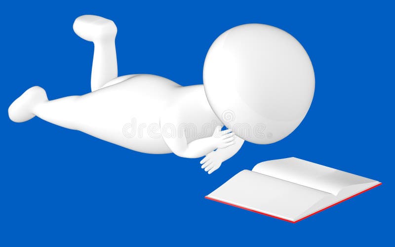 3d Character , Man Lying and Reading Book Stock Illustration ... 3d Character , Man Lying and Reading Book Stock Illustration ...