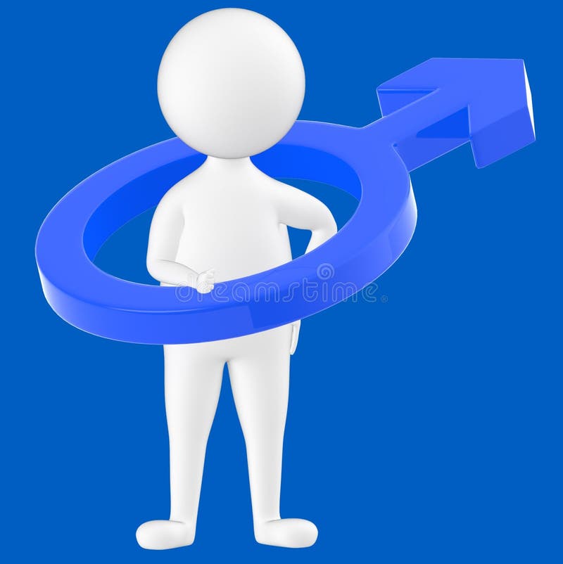 3d Character , Man and Male Sign Stock Illustration - Illustration of ...