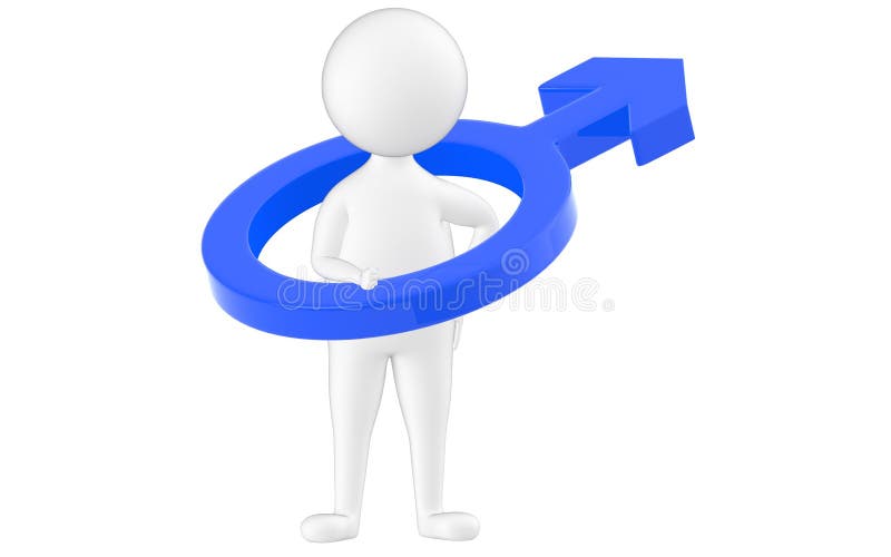 3d Character , Man and Male Sign Stock Illustration - Illustration of ...