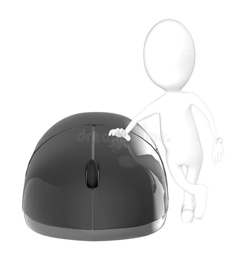3d Character , Man and a Mouse Device Stock Illustration - Illustration ...