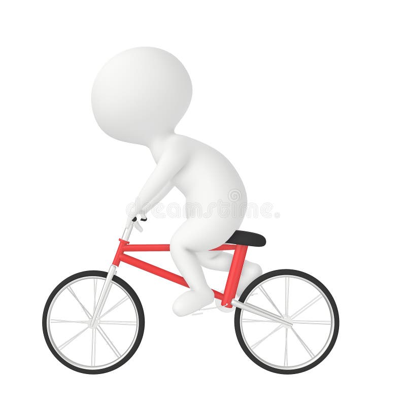 3d Character , Man Riding a Bicycle Stock Illustration - Illustration ...